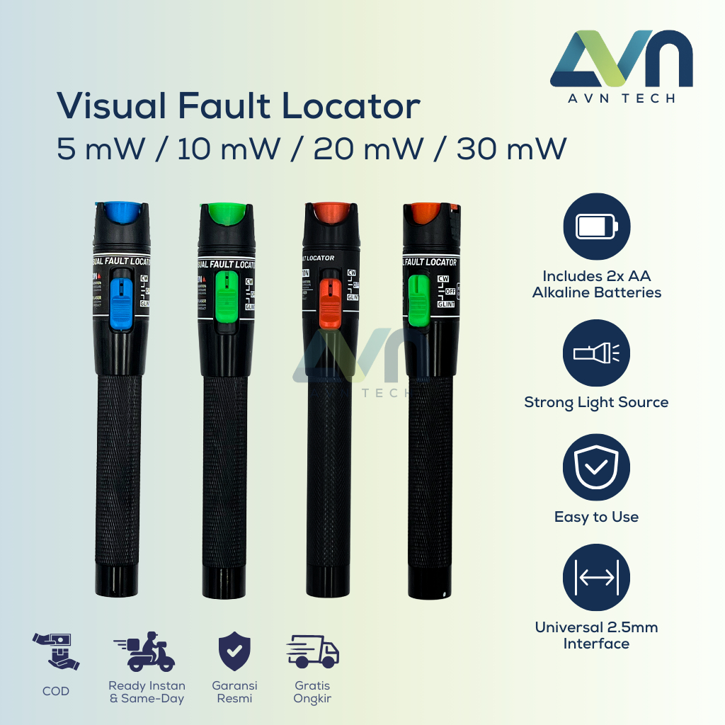 Jual Visual Fault Locator VFL Senter Laser Kabel Fiber Optik FO 5 / 10 ...