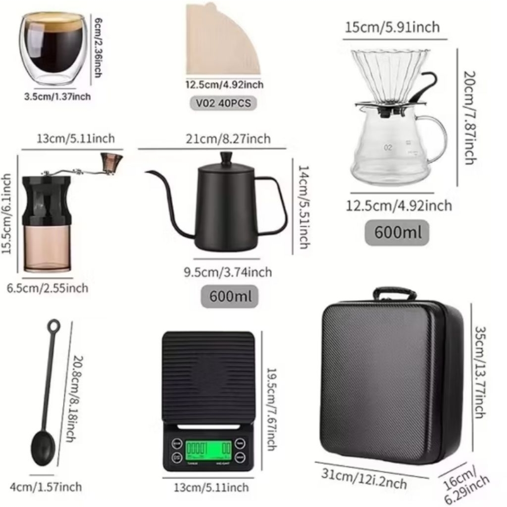 Jual [PROMO] V60 coffee travel set | V60 coffee gift travel set include ...