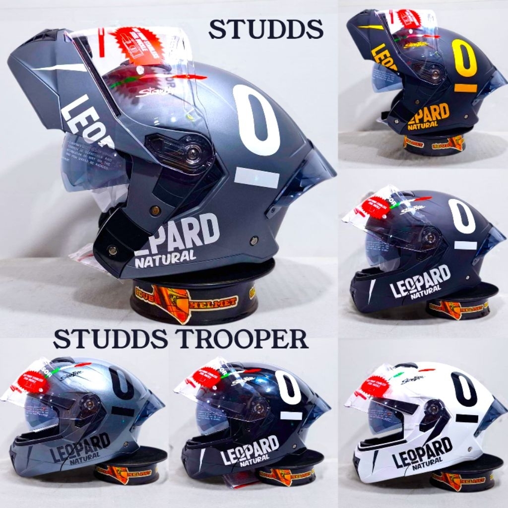 Jual Helm full face Studds trooper Modular paket ganteng spoiler 3D ...