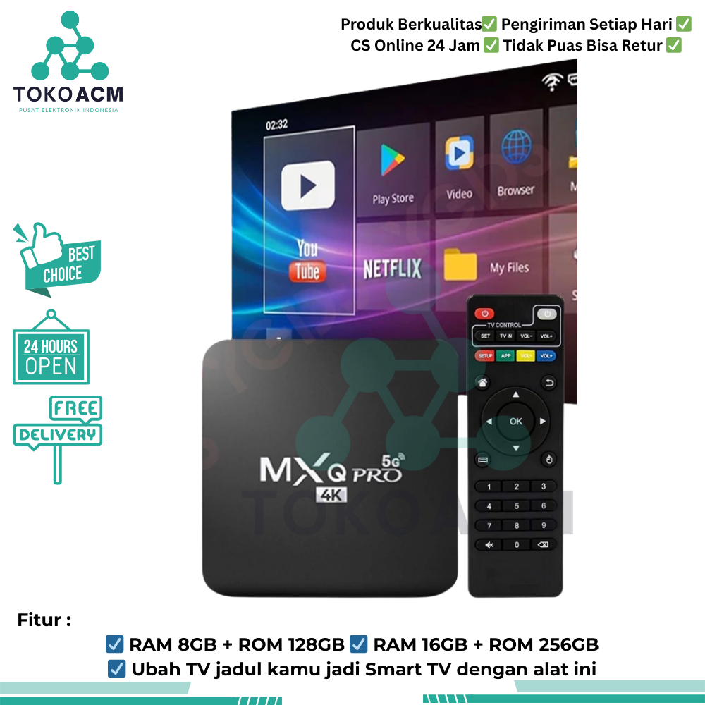 Jual Android Tv Box MXQ Pro OS 13.0 2.4G WIFI 16gb Ram 256gb Rom STB 4K ...