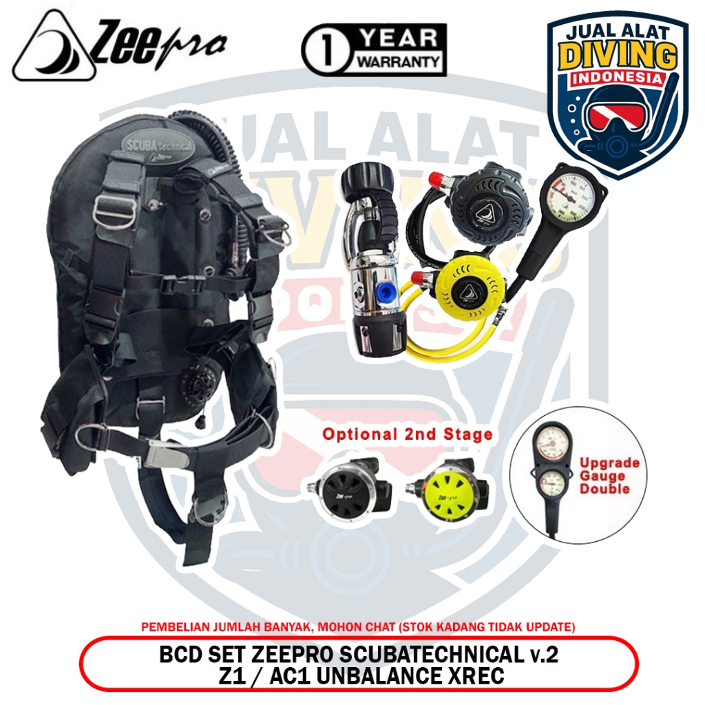 Jual Paket BCD Regulator Set Zeepro Scubatehnical Octopus Xrec Console ...