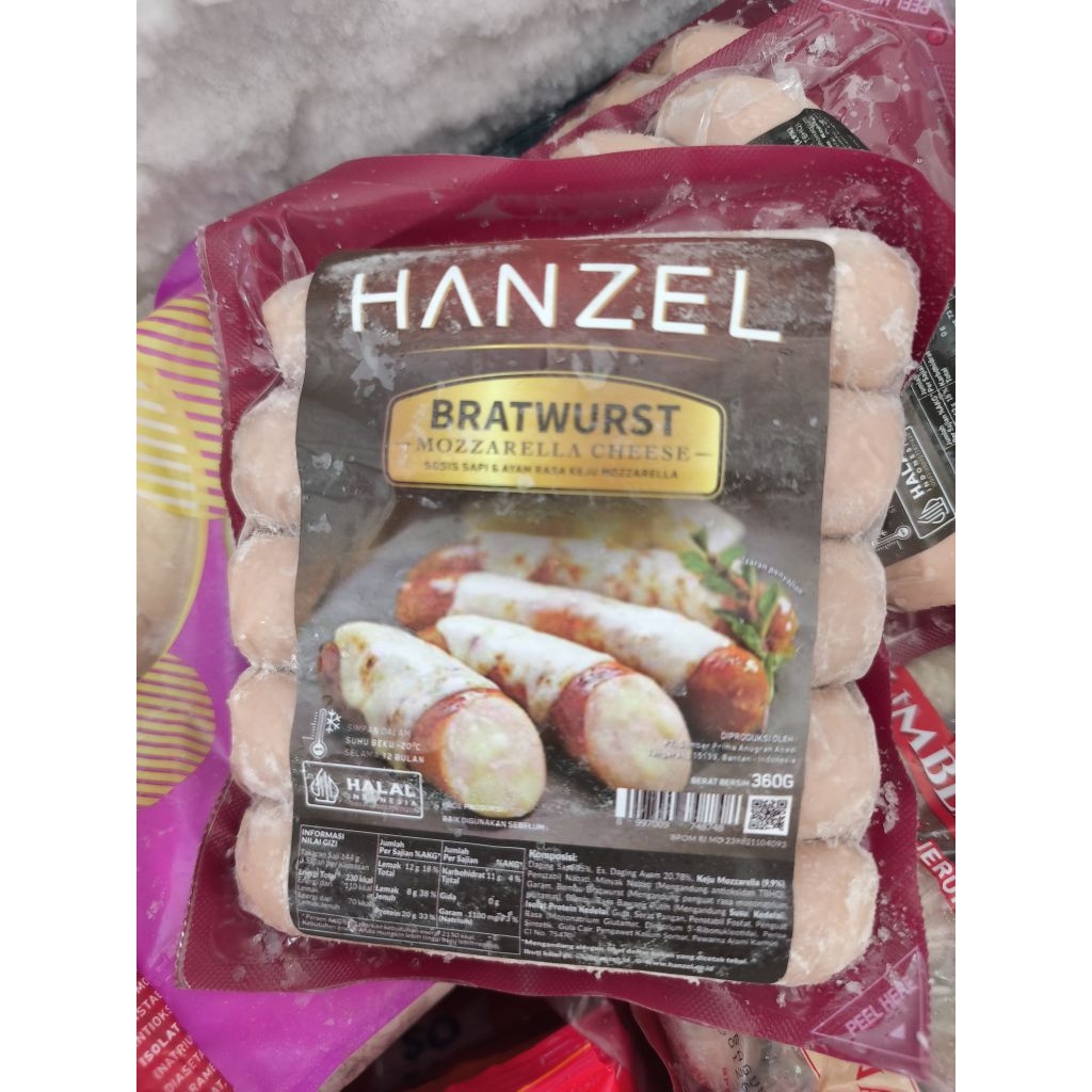 Jual Hanzel Sosis Bratwurst Cheese isi 5 pcs Sosis Keju Hanzel ...