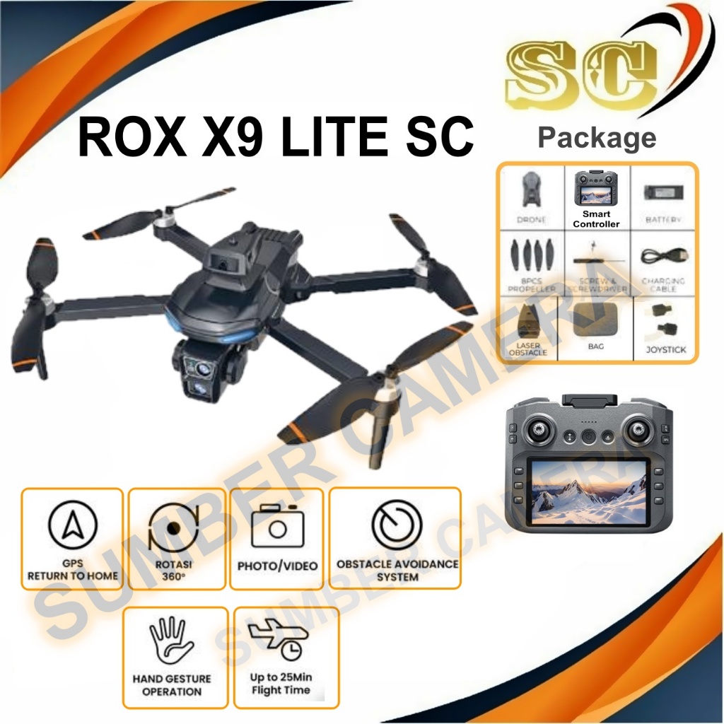 Jual ROX X9 LITE SC WITH SMART CONTROLLER 25 MIN GPS BRUSHLESS DRONE ...