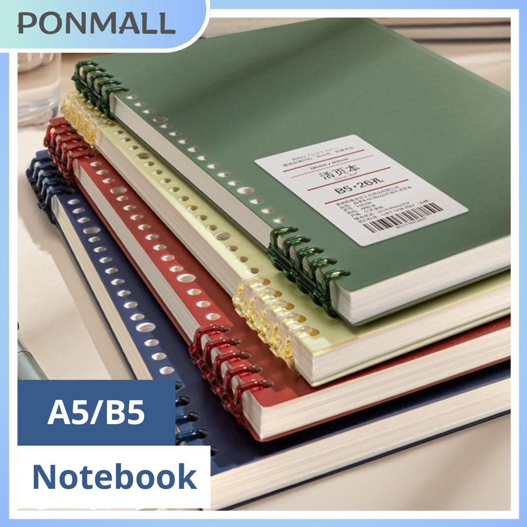Jual [ READY] Ponmall Aesthetic notebook binder A5/B5 Buku tulis ...
