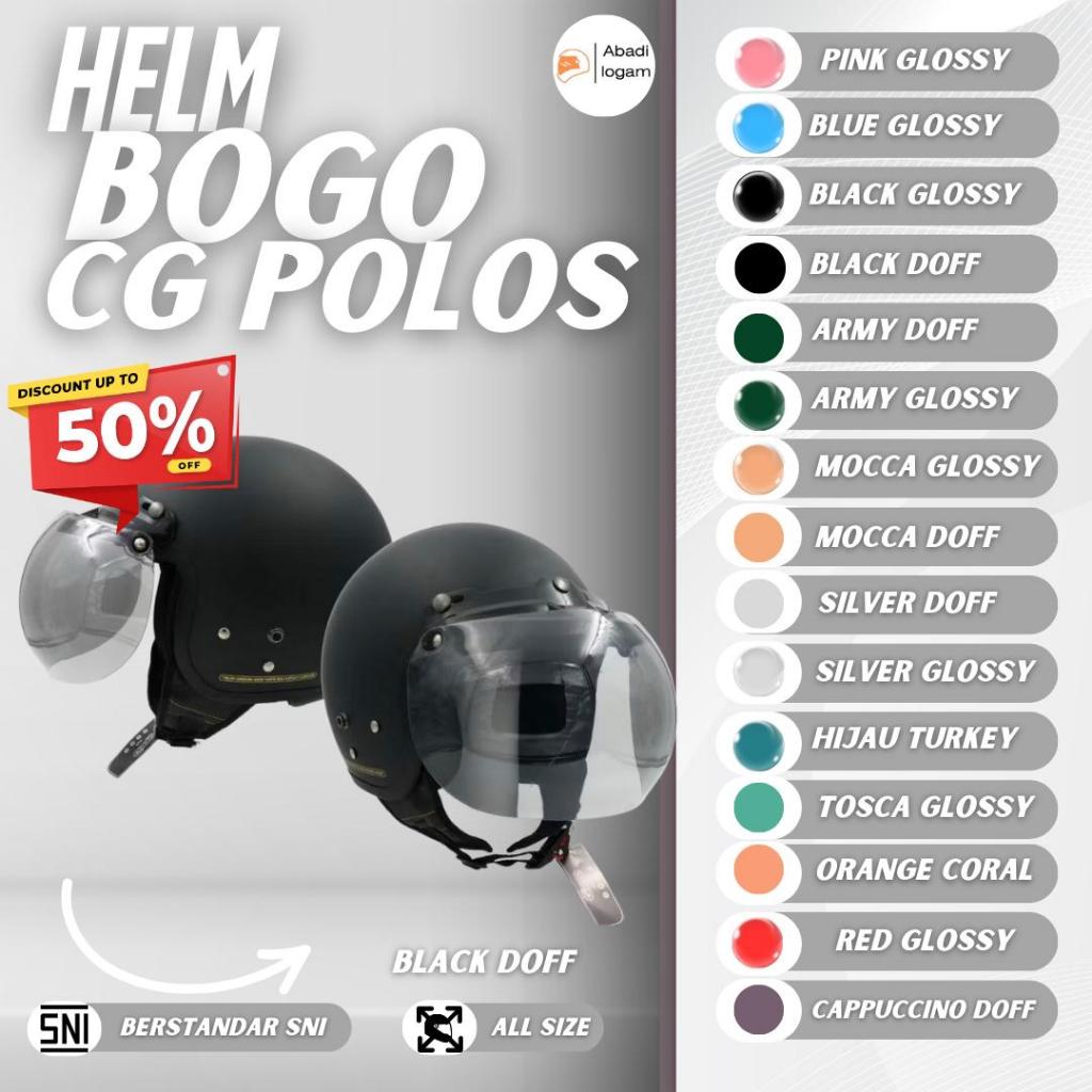 Jual HDS HELMET - Helm Bogo Dewasa Retro Polos Classic Cowok Cewek ...