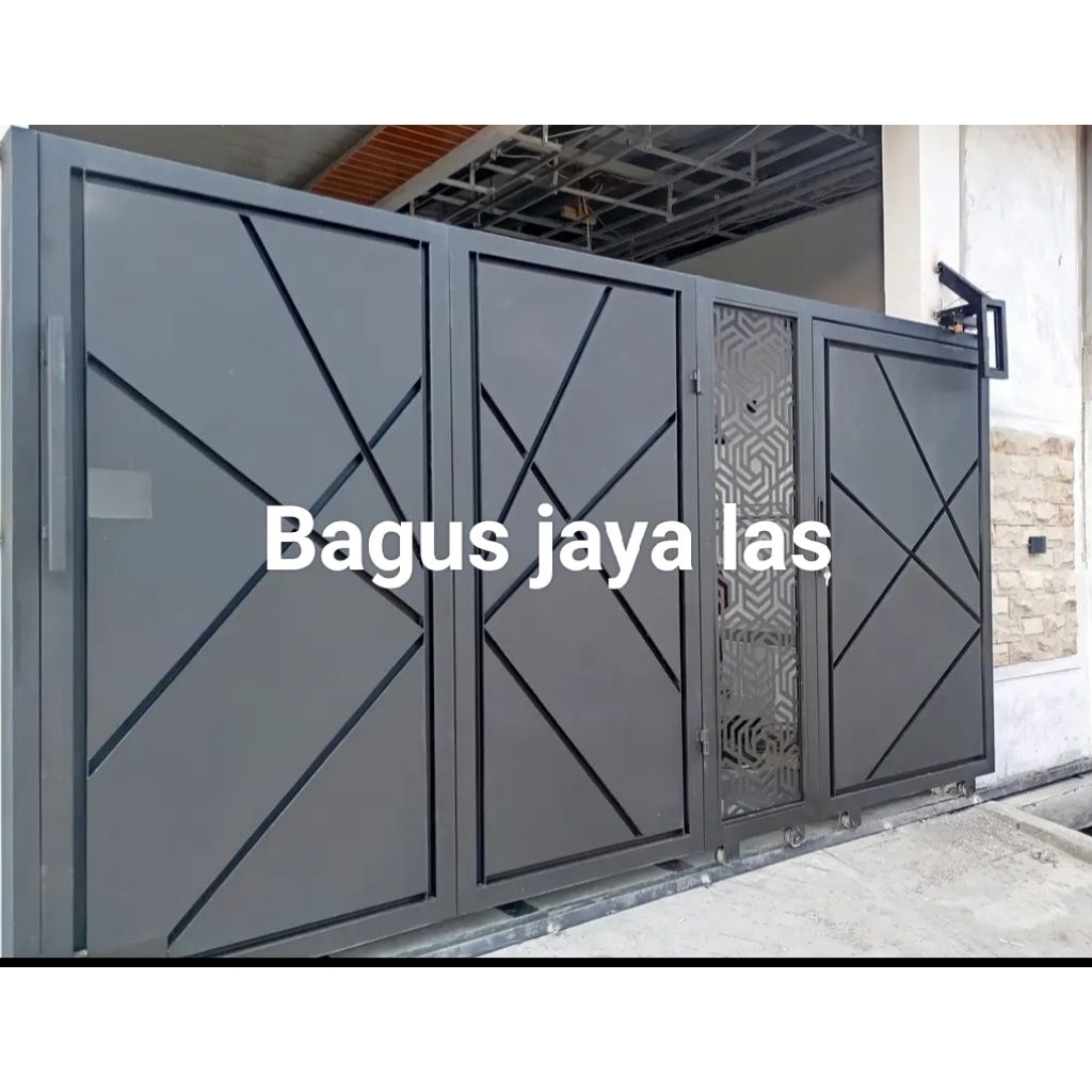 Jual pintu lipat besi plat-pagar pintu gerbang rumah dari besi | Shopee ...