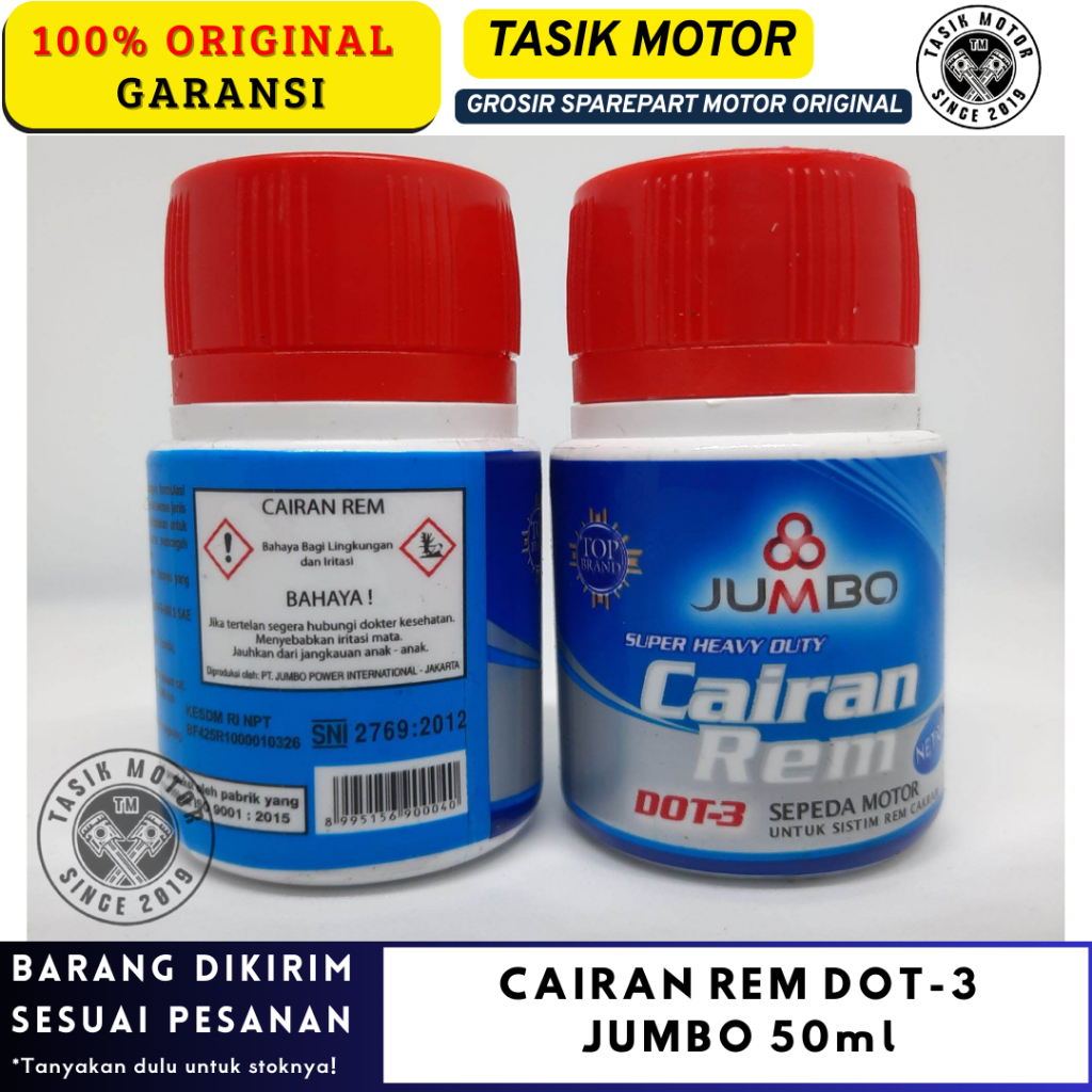 Jual MINYAK REM JUMBO 50 ML / CAIRAN REM MOTOR DOT 3 ASLI | Shopee ...