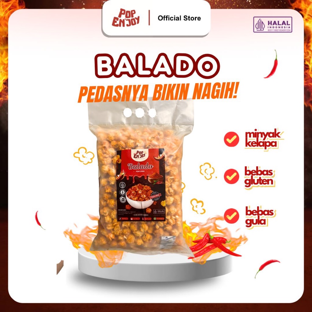 Jual PopENjoy - [PEDAS] POPCORN BALADO - PopENjoy / Makanan Ringan ...