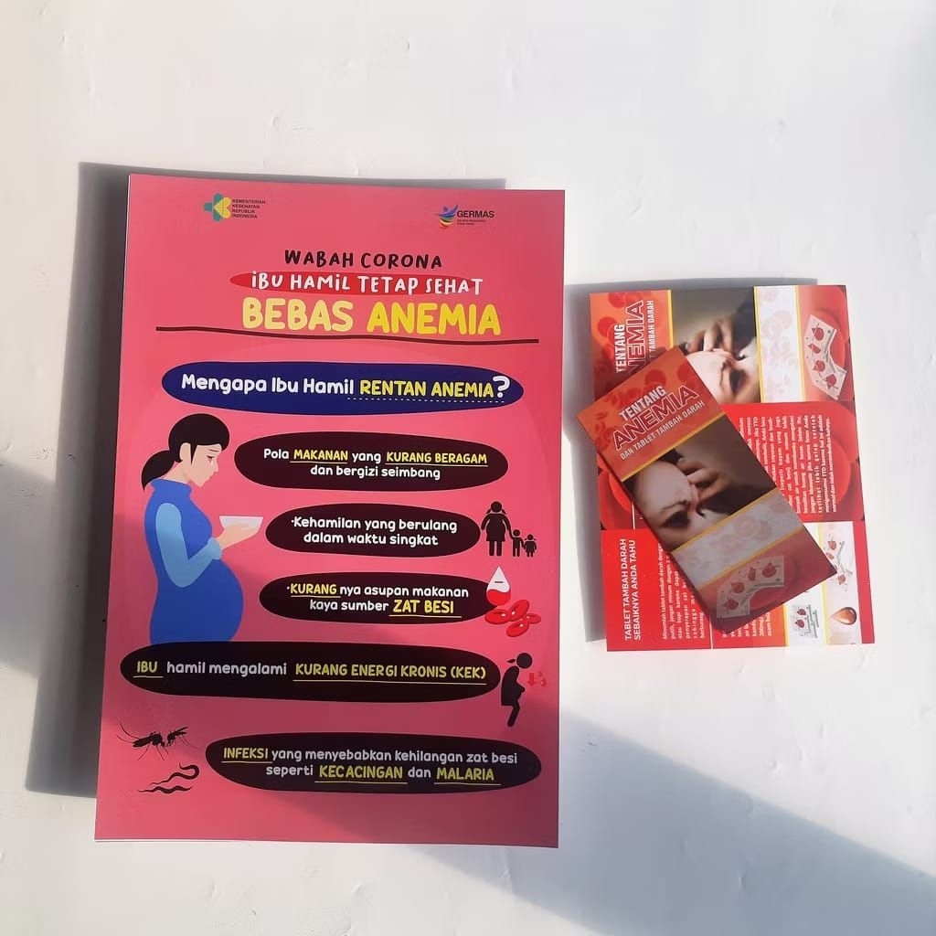 Jual Poster Kesehatan BONUS Leaflet ANEMIA: Poster ANemia Ibu Hamil ...