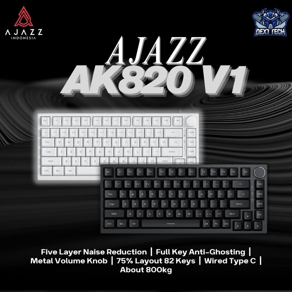 Jual Ajazz AK820 75% V1 Mechanical Keyboard Gaming Hotswappable With Gasket Mount | Shopee Indonesia