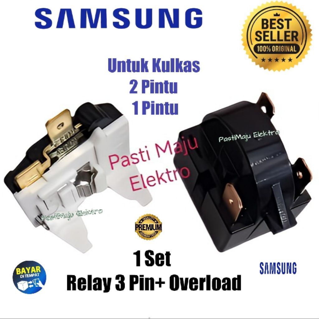 Jual Samsung Relay LG 3 Pin + Overload (1 Set)- Untuk Kulkas 1 Pintu ...