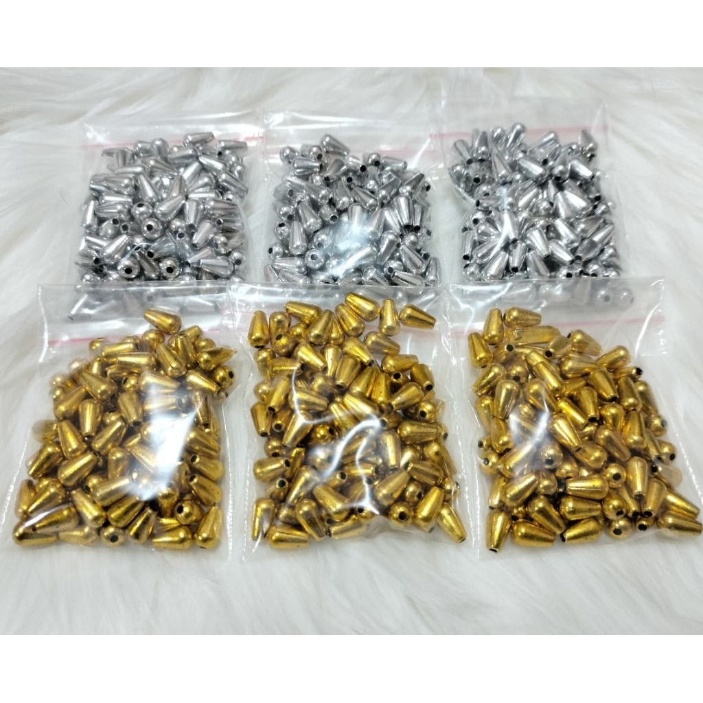 Jual ( 20 gr ) JS87 MUTIARA TETES GOLD SILVER 6x10 MURAH -+ 100 PCS ...