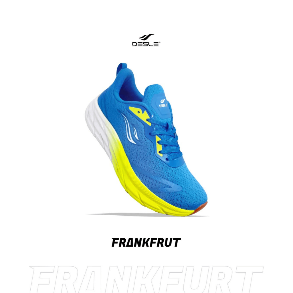 Jual Desle Shoes Sneakers Running Frankfurt Biru Diva Kuning (Unisex ...