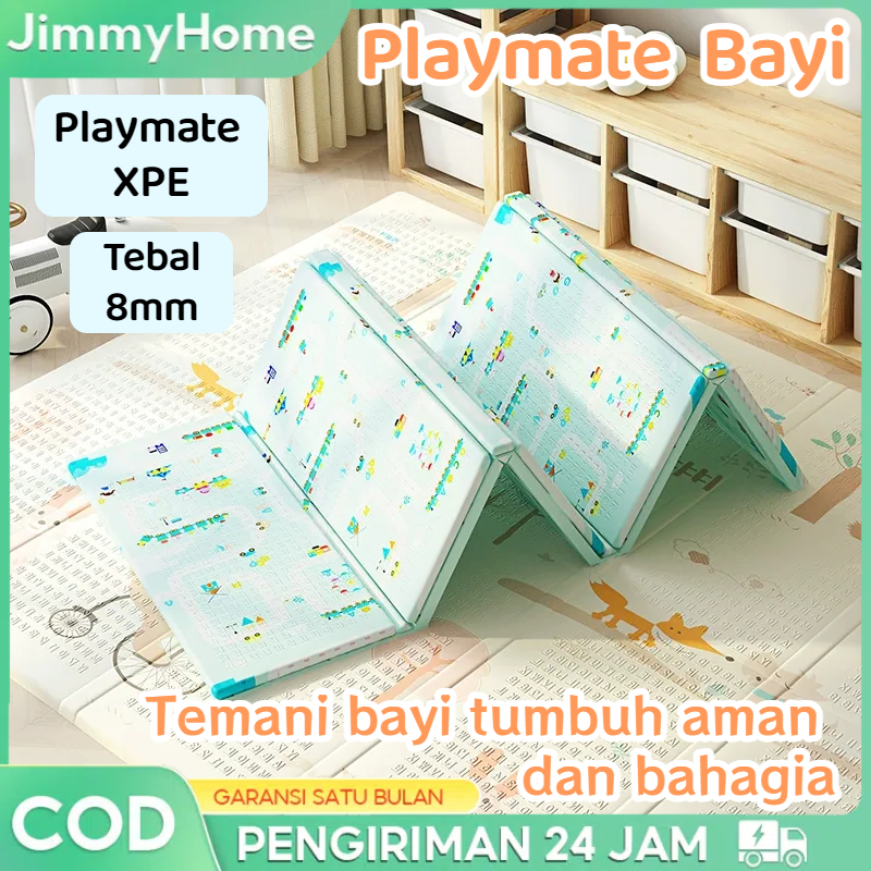 Jual Jimmyhome 180*200cm//8mm Baby Playmat Foldable XPE Play Mat Thick ...