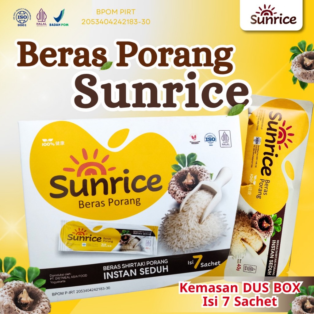 Jual Sunrice Beras Porang Kemasan Dus Box Isi 7 Sachet | Shopee Indonesia