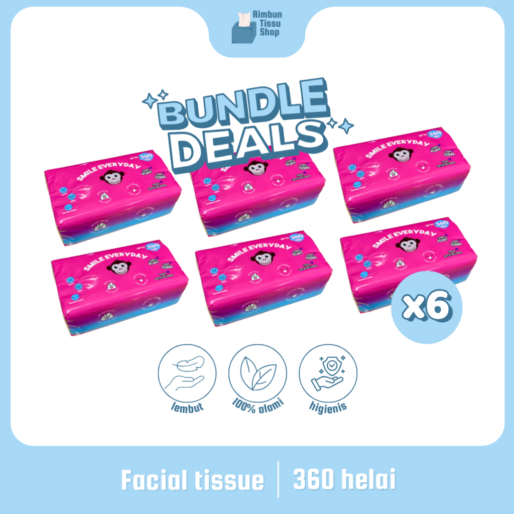 Jual Tissu TITA SOFT 360 helai Facial Tissue Monyet BUNDLE isi 6 pack ...