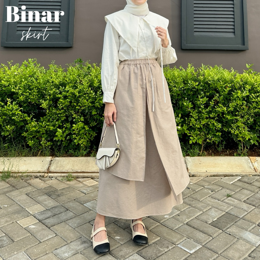 Jual Yaz Indonesia - BINAR SKIRT / ROK LINEN KOREAN STYLE / ROK PANJANG ...