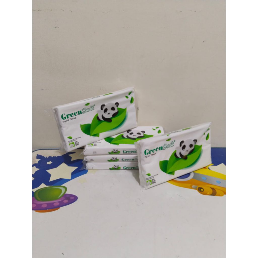 Jual 5 Pack Tisu GreenSoft 50 Sheets Travel Pack 2Ply Facial Tissue ...