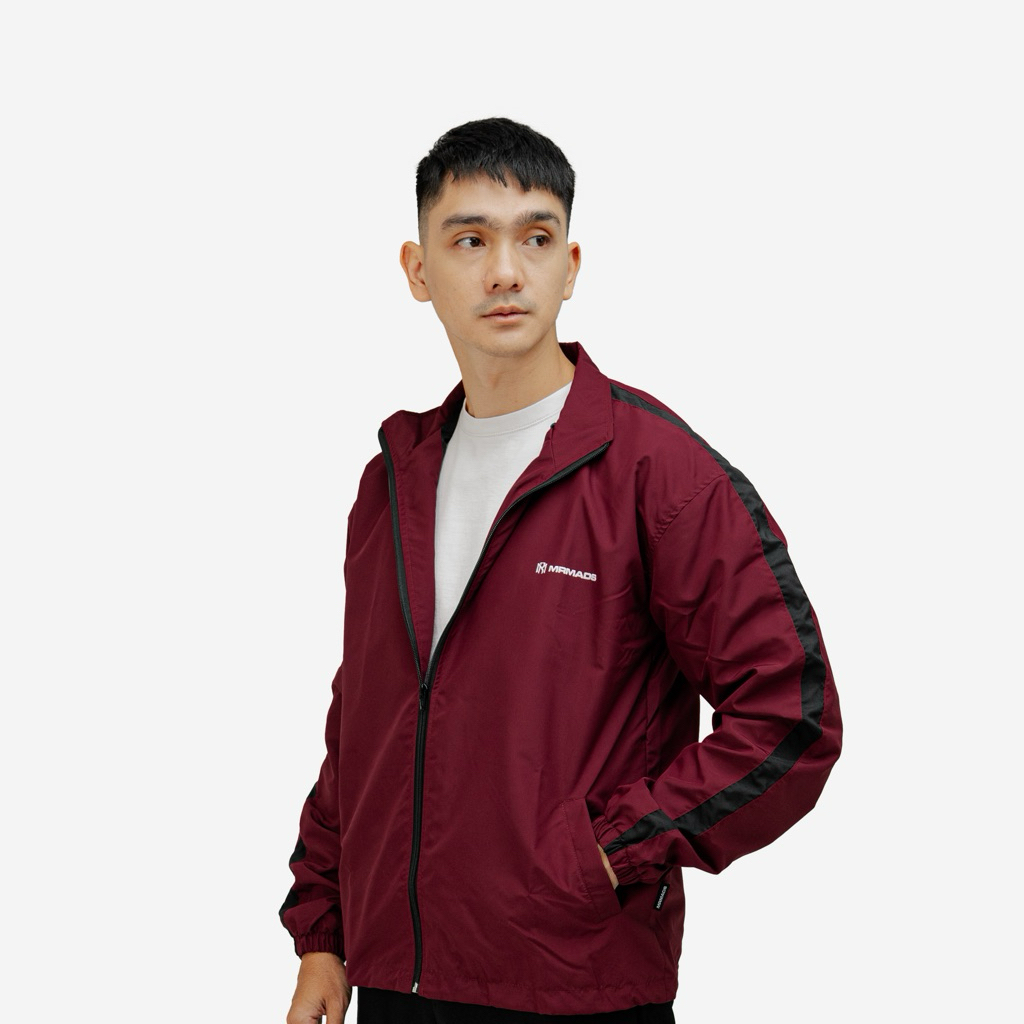 Jual Mr Mads - Aspinall Jacket Track Top - Maroon | Shopee Indonesia