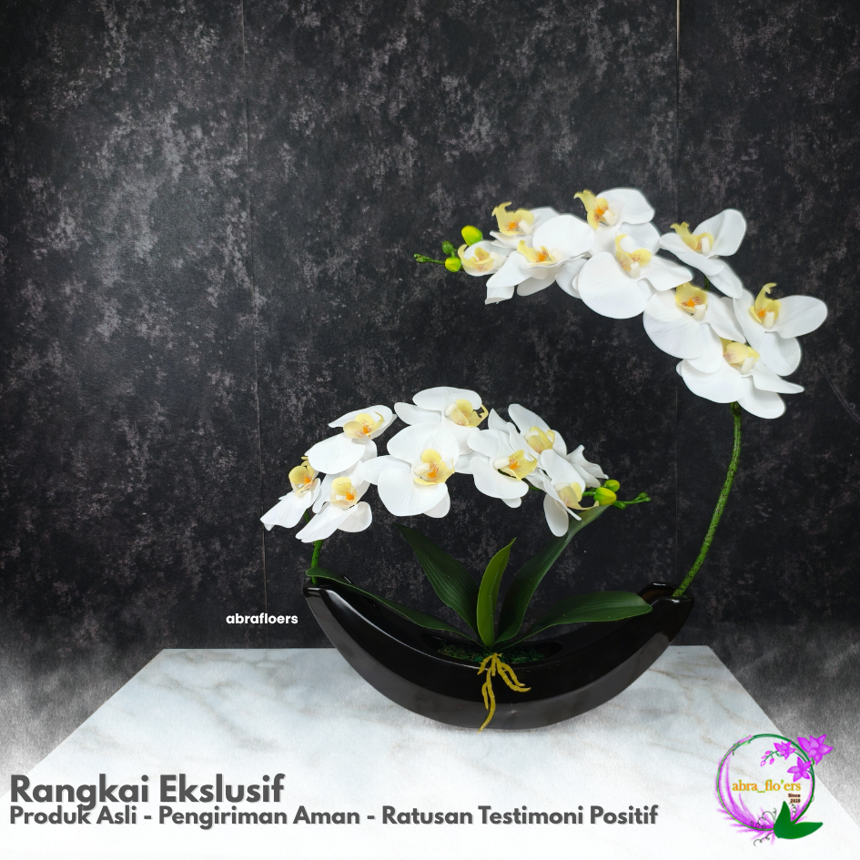 Jual Abra Floers - Rangkaian Bunga Artificial - Anggrek Latex - Pot ...