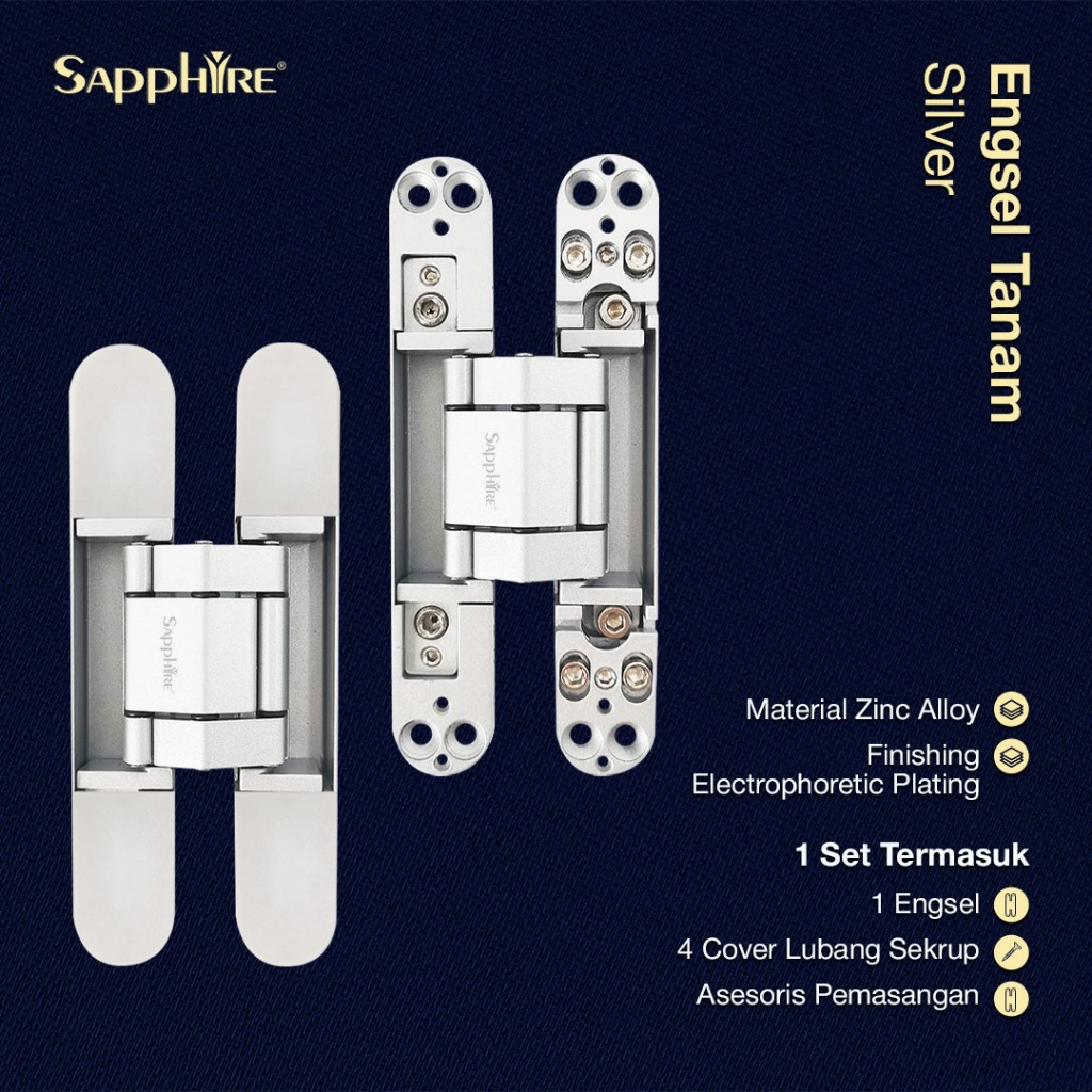 Jual Sapphire (1pc) Engsel Tanam Pintu Kamuflase Concealed Hinges ...