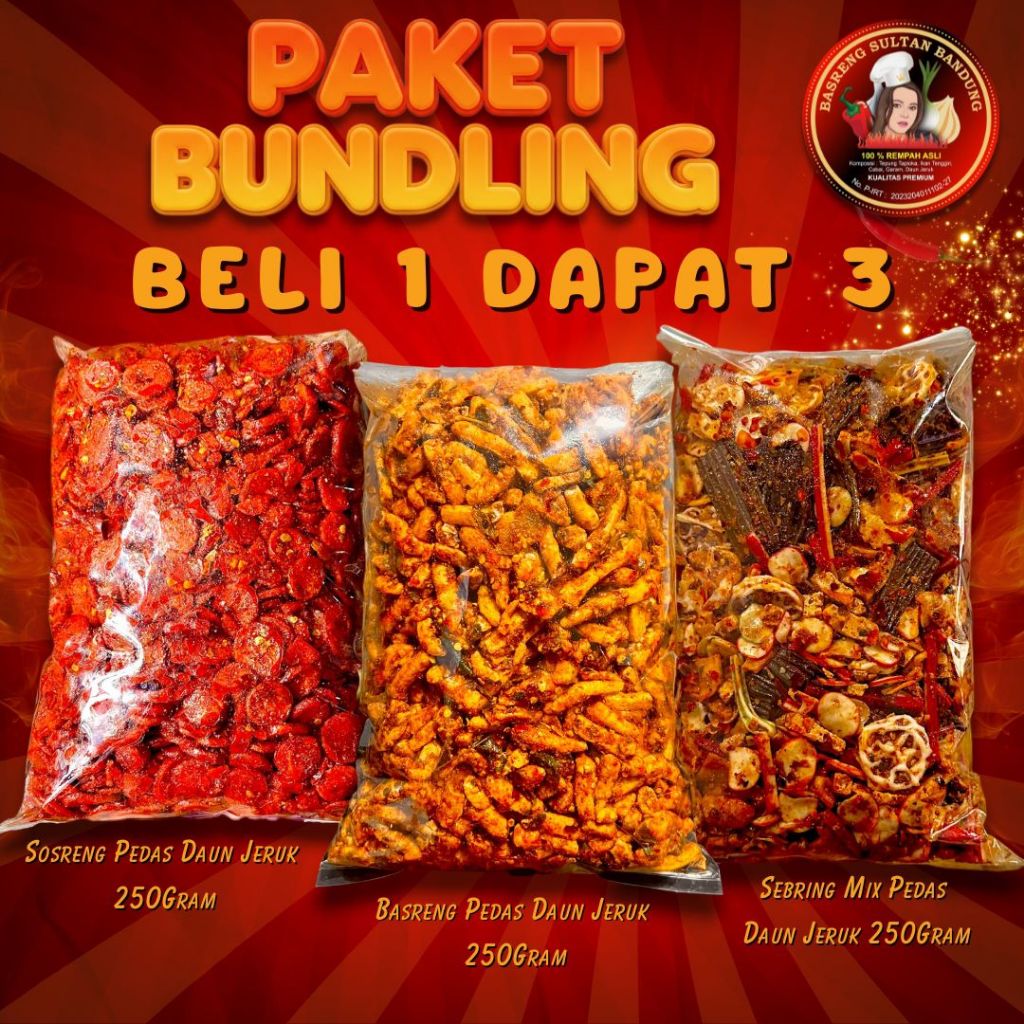 Jual BUNDLING 3 ( SOSRENG 250GR + BASRENG PEDAS 250GR + SEBLAK MIX ...