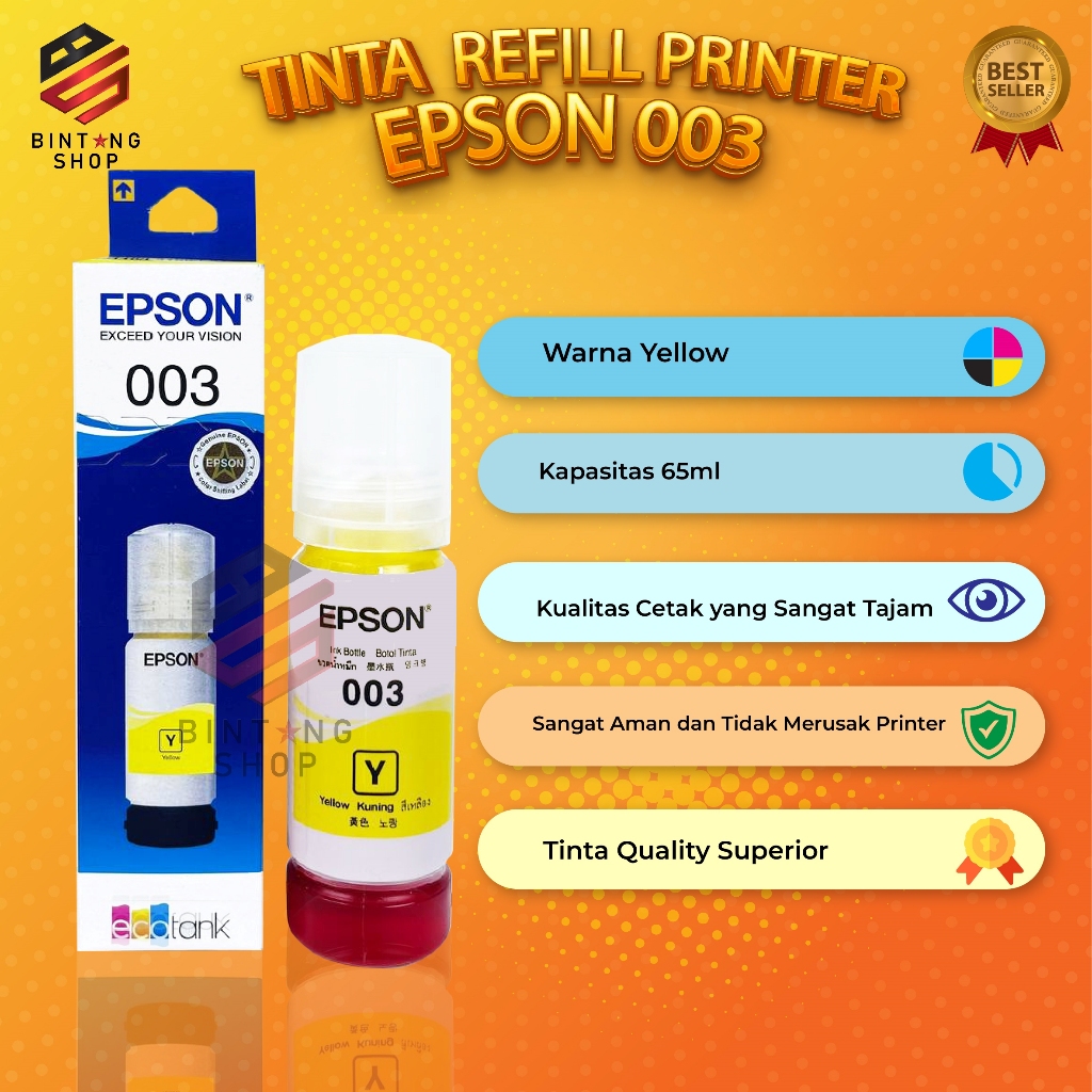 Jual 1 Set 4 Pcs Tinta Epson 003 Tipe Printer L1110 L3101 L3110 L3150 ...