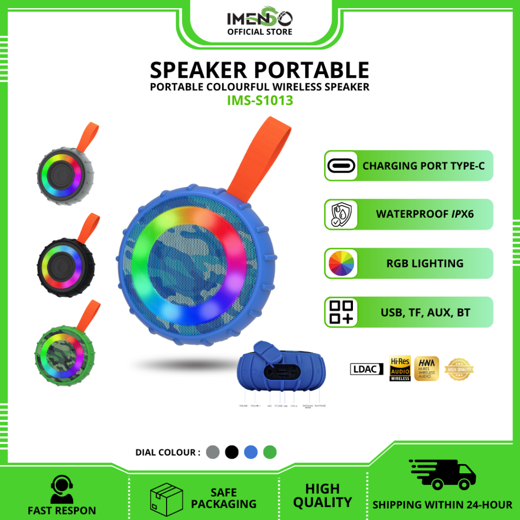 Jual IMENSO Portable Speaker Mini HiFi Wireless Speaker bluetooth ...