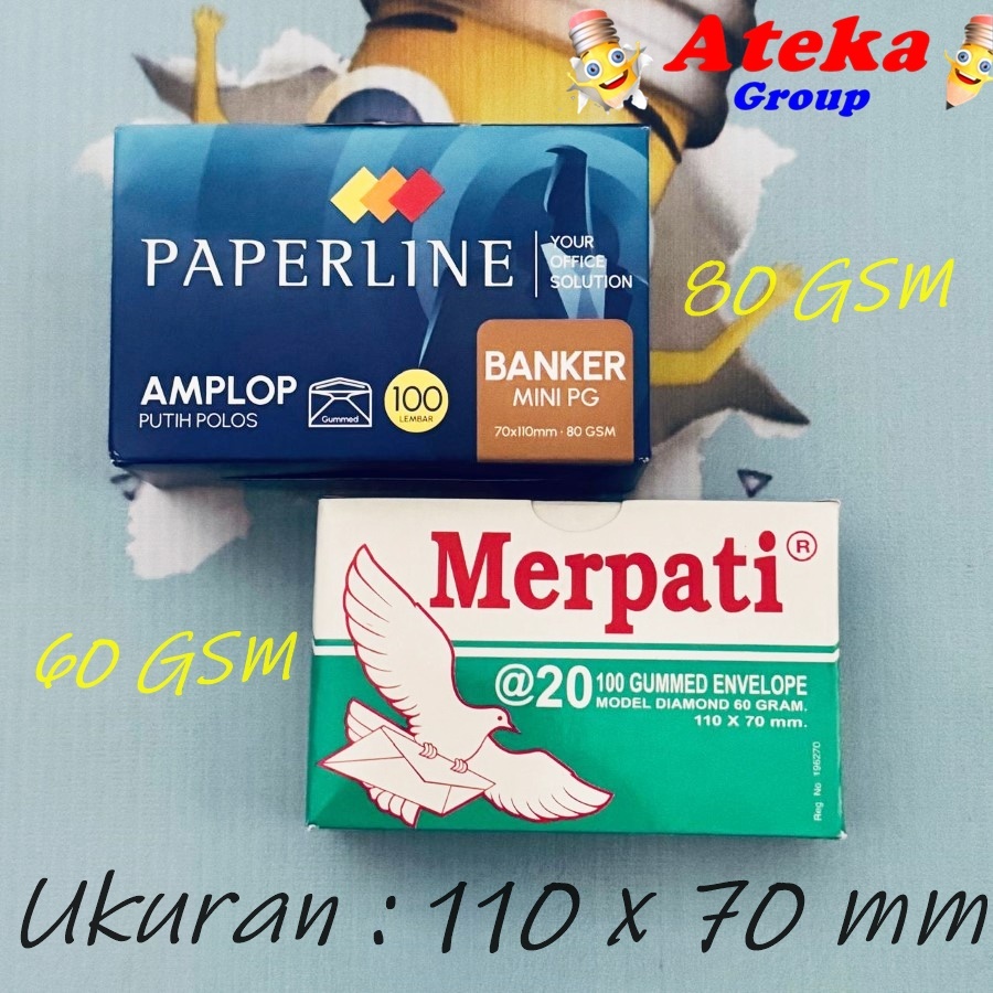 Jual [1BOX/100LBR] PAPERLINE AMPLOP MINI POLOS MERPATI VISIT AMPLOP ...