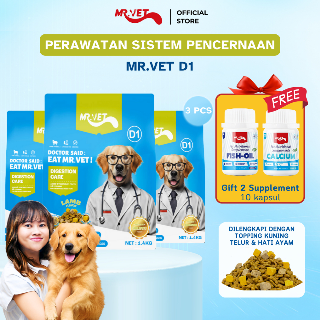 Jual Mr.Vet D1 - BIG DEAL BUY D1 4.2KG GIFT 2 SUPPLEMENT FISH OIL ...