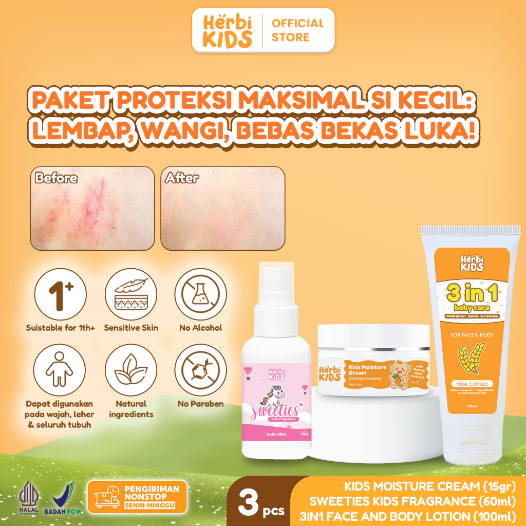 Jual [NEW LAUNCH] Herbikids Kids Moisture Cream X 3in1 Face And Body ...