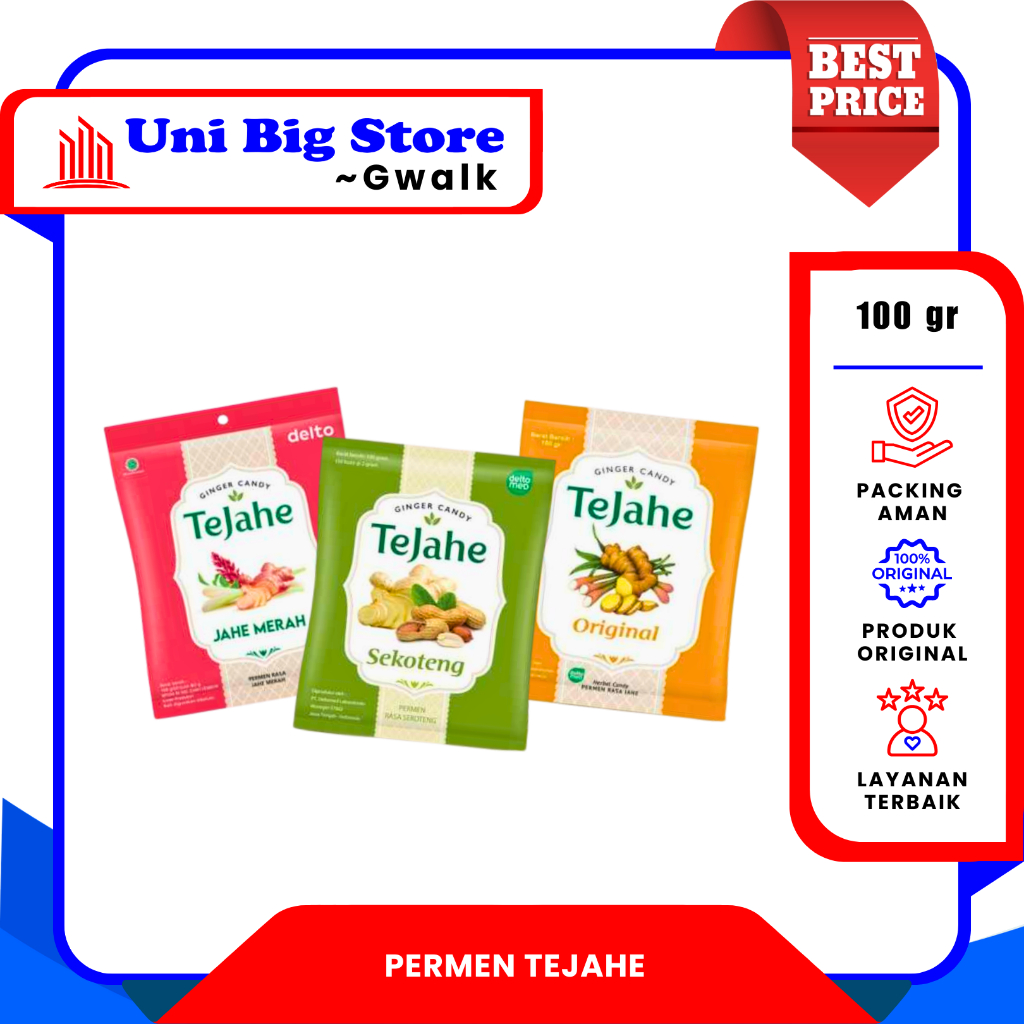 Jual PERMEN TEJAHE ORIGINAL - JAHE MERAH - SEKOTENG HABBATUSSAUDA - 100 ...
