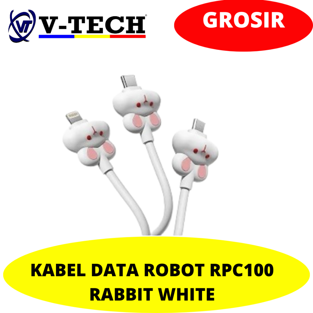 Jual KABEL DATA ROBOT RPC100 RABBIT WHITE | Shopee Indonesia