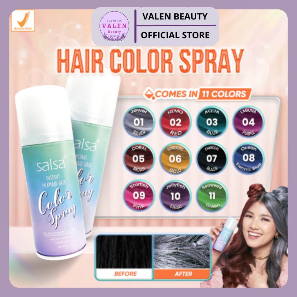 Jual SALSA HAIR COLOR SPRAY | Semir rambut semprot MERMAID COLOR ...