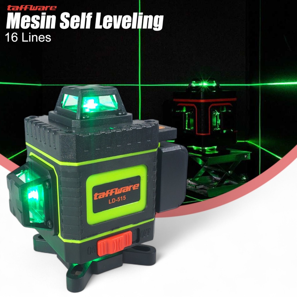 Jual Mesin Laser Level Self Leveling Laser 16 Line 4D IP54 Remote Hijau ...