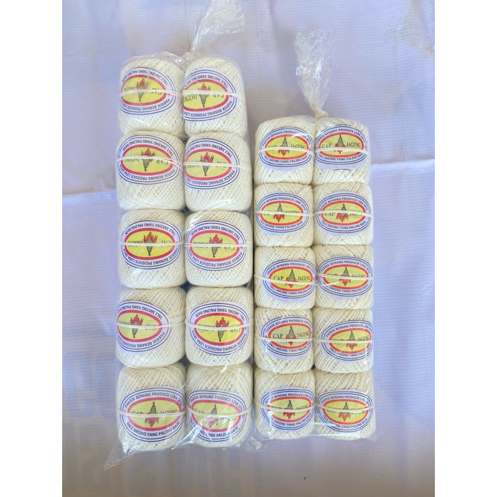 Jual 10 Roll Benang Jagung besar Benang Kasur merk Jagung 1 pak isi ...