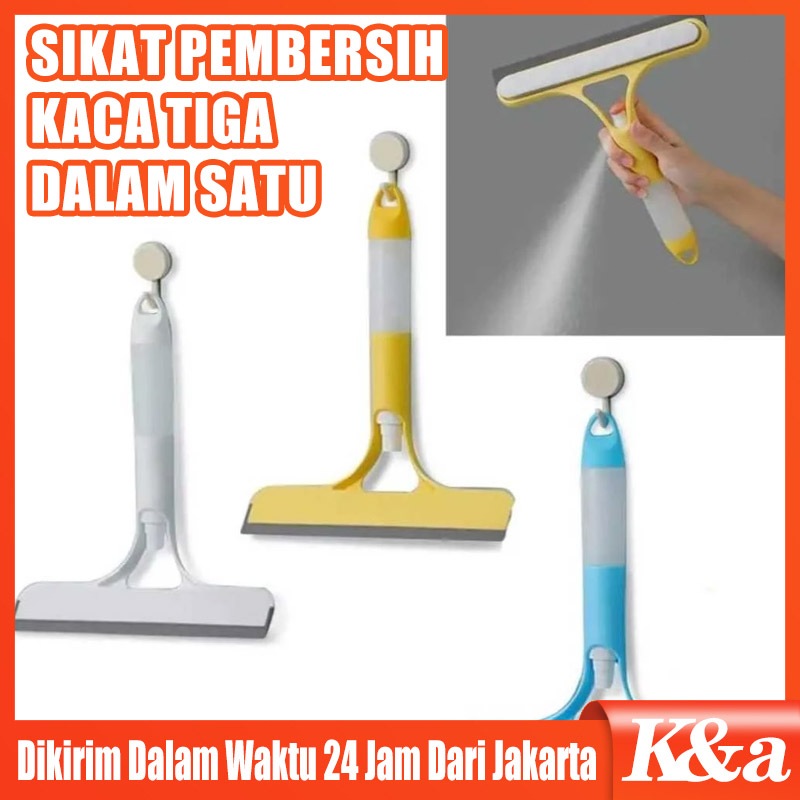 Jual Pengikis Kaca Semprot Air Multifungsi Tiga Dalam Satu Sikat ...