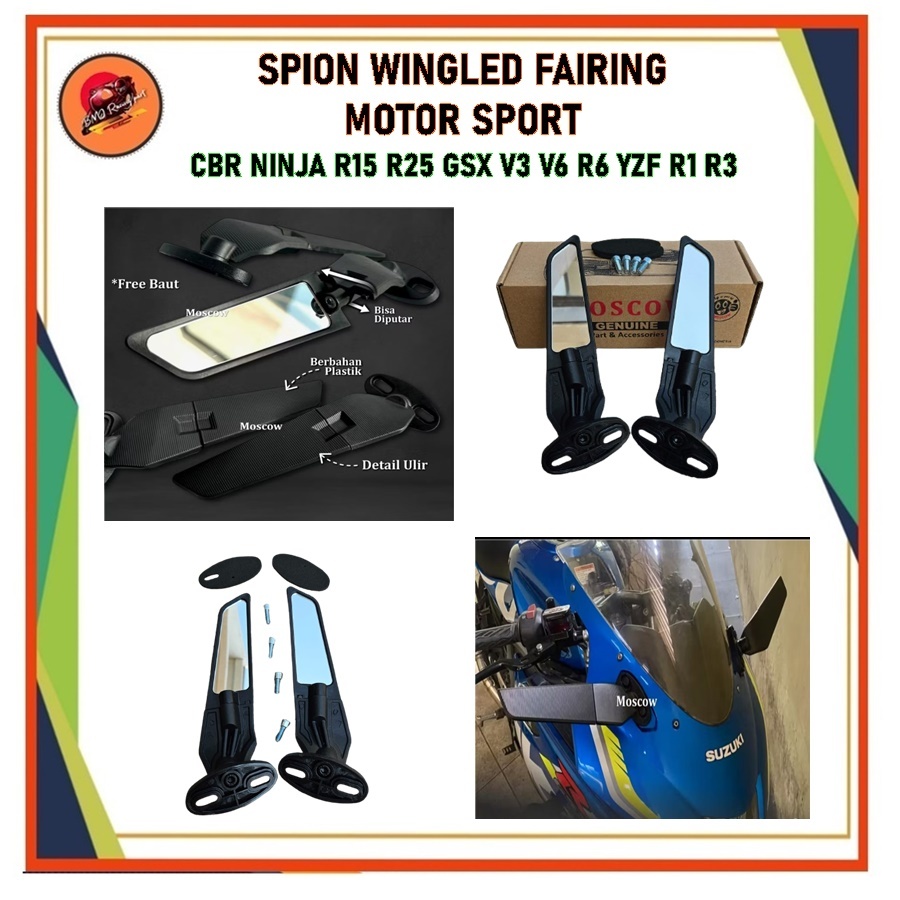 Jual Spion Winglet Stealth Fairing Motor Sport MOGE NINJA 250-f1 Cbr ...