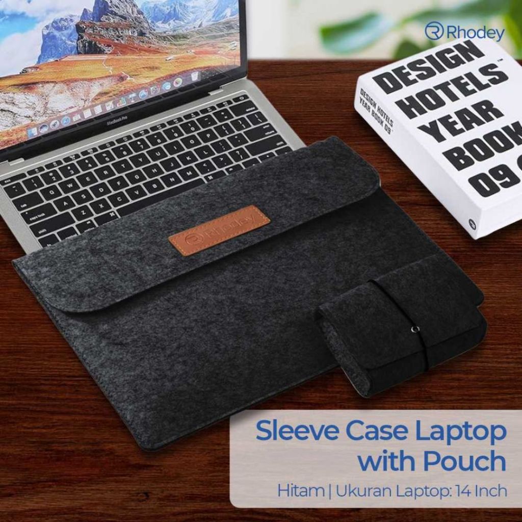 Jual Tas Macbook Laptop Felt with Pouch Rhodey Sleeve Case - [MRH1 ...