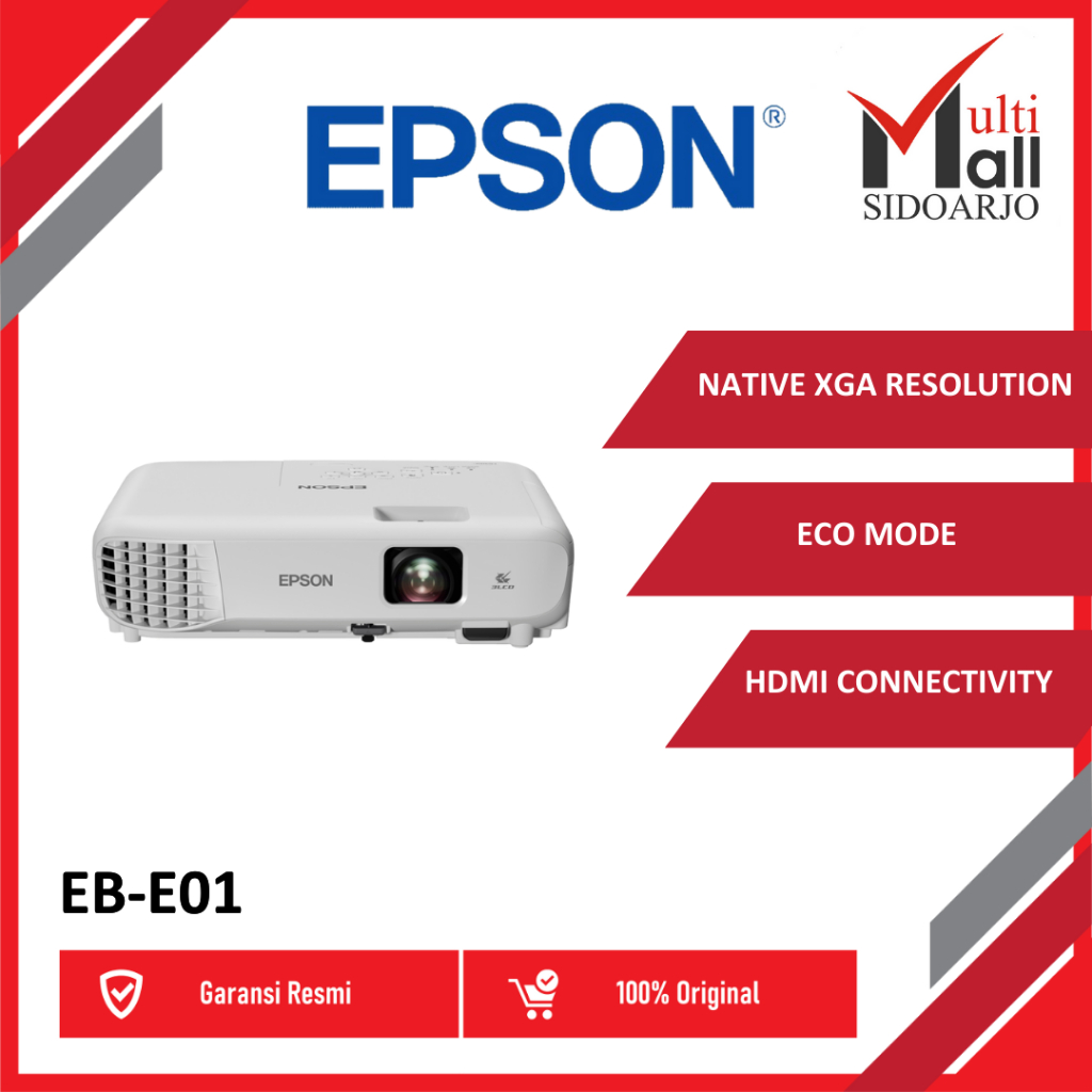 Jual EPSON PROYEKTOR EB-E01 EB E01 EBE01 XGA 3300 ANSI LUMENS 3LCD ...