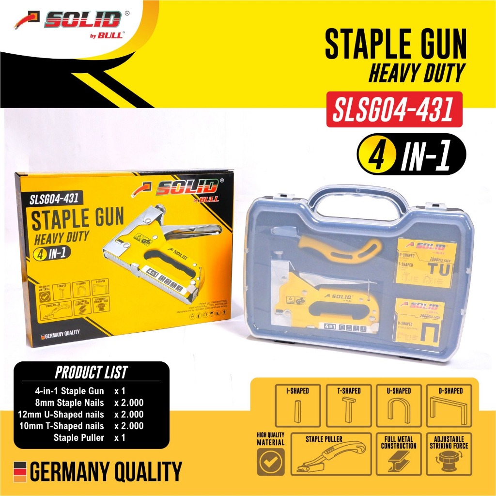 Jual SOLID Staples Tembak Set 4 in 1 / Staple Gun 4 in 1 / FREE 6000 ...