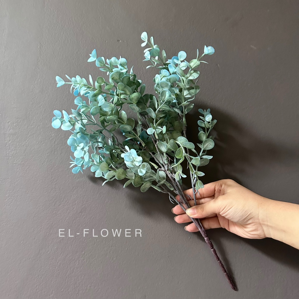 Jual Daun Dolar Eucalyptus 5 cabang bahan plastik ekaliptus bunga ...
