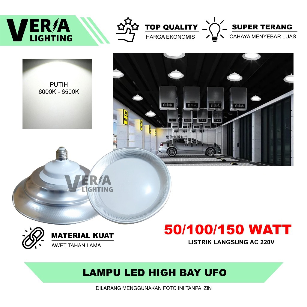 Jual Lampu LED Highbay E27 Lapangan Gudang Gedung Pabrik 50W 100W 150W ...