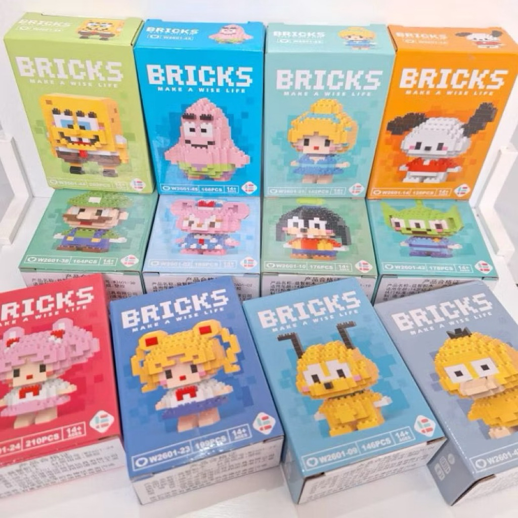Jual Lego Bricks Karakter - DIY Bricks Mainan Balok Susun Kartun Mini ...