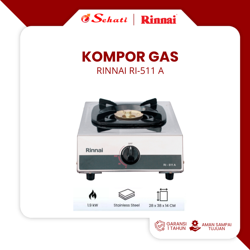 Jual RINNAI RI-511 A Kompor Gas Rinnai Api Besar Stainless Steel ...