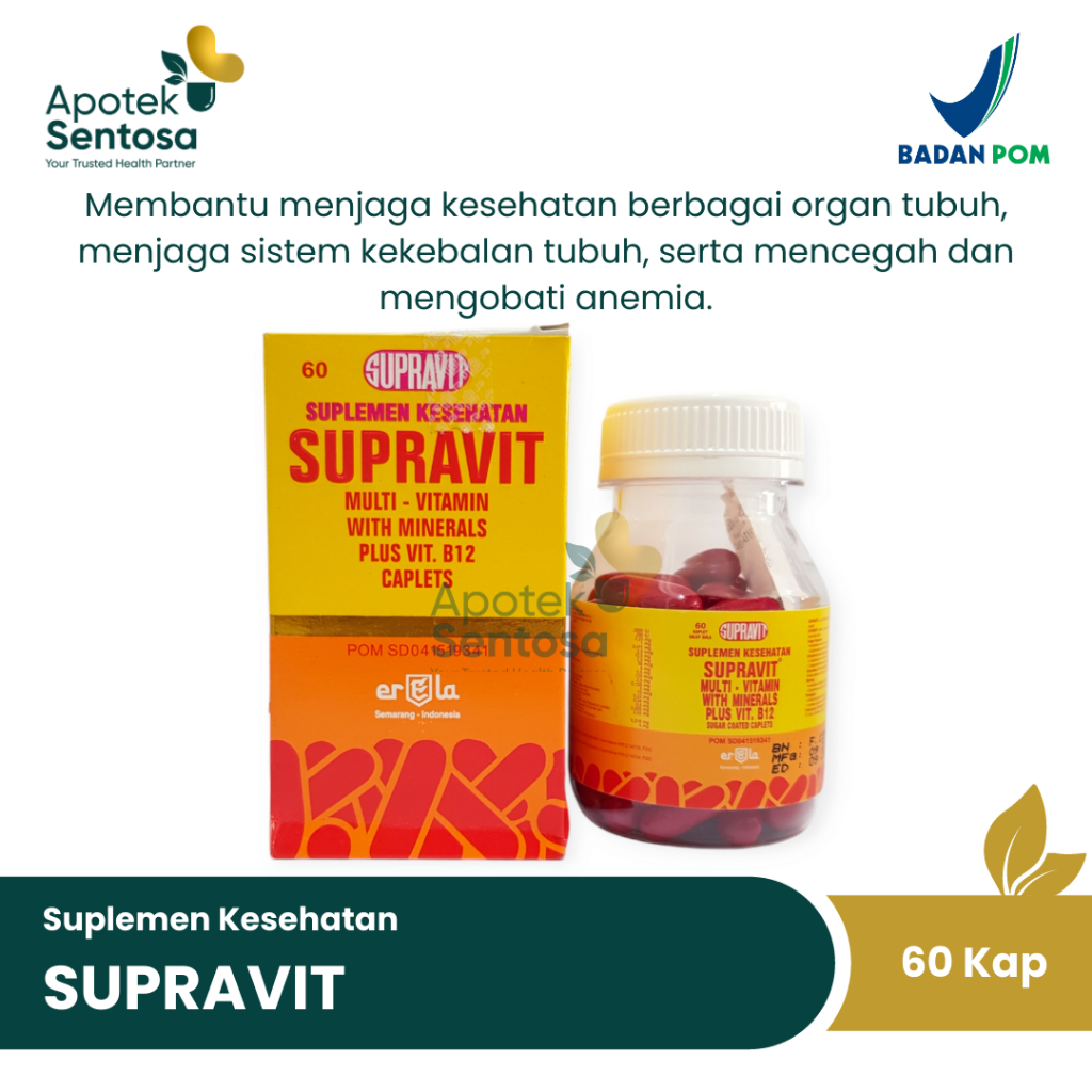 Jual Supravit Multi Vitamin With Minerals Plus Vitamin B12 | Shopee Indonesia