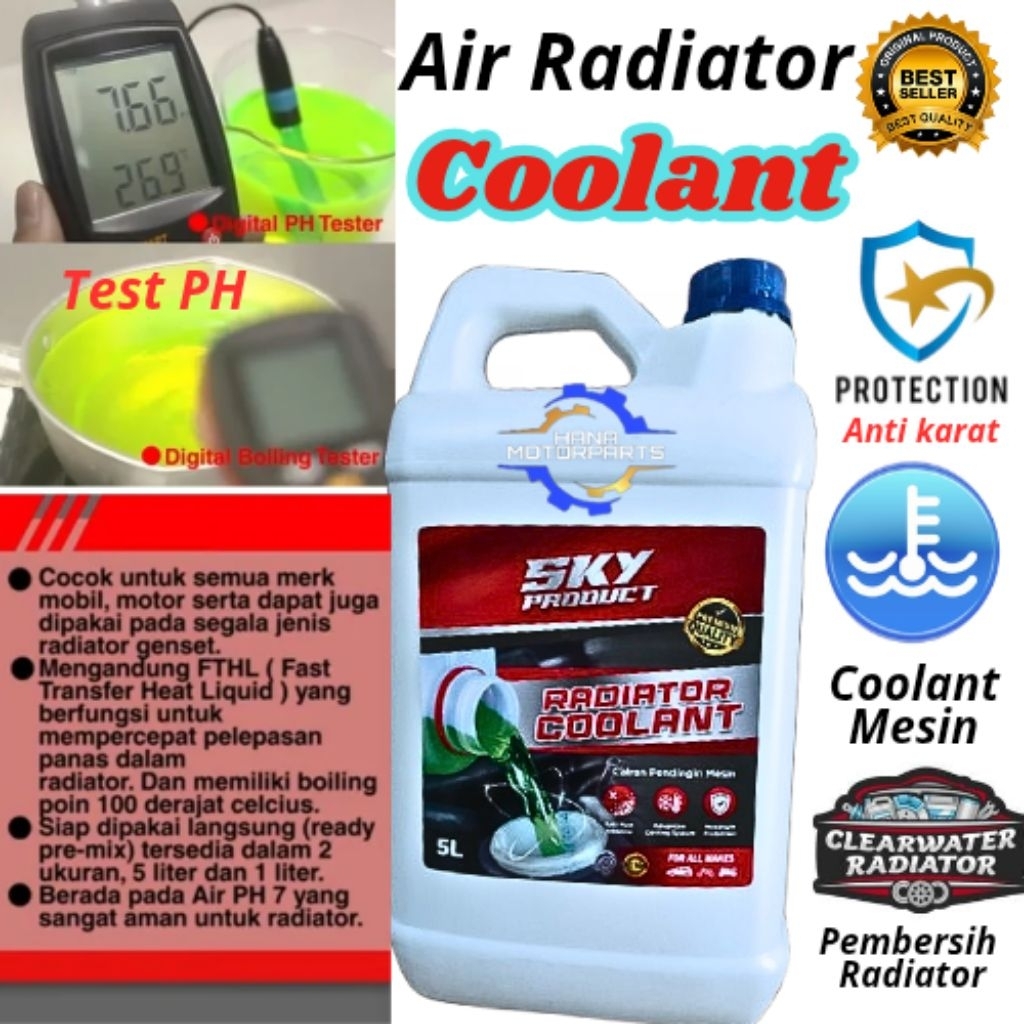 Jual Air Radiator Coolant Engine 5 Liter Original SKY Cairan Pendingin ...