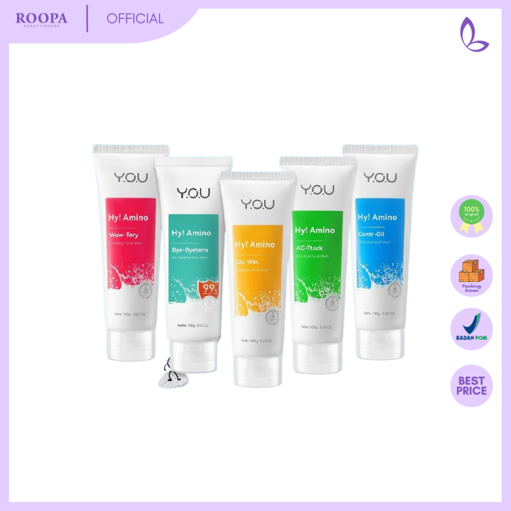 Jual YOU Hy! Amino Facial Wash Series | Hydrating I Brightening I Anti ...