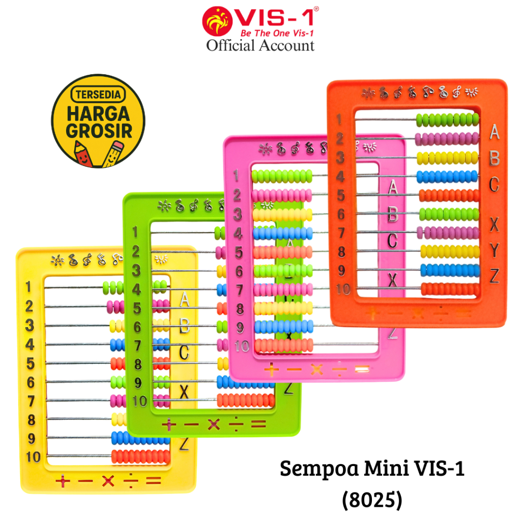 Jual VIS-1 Sempoa Mini kode 8025 / Sempoa / Simpoa Hitungan Edukasi ...
