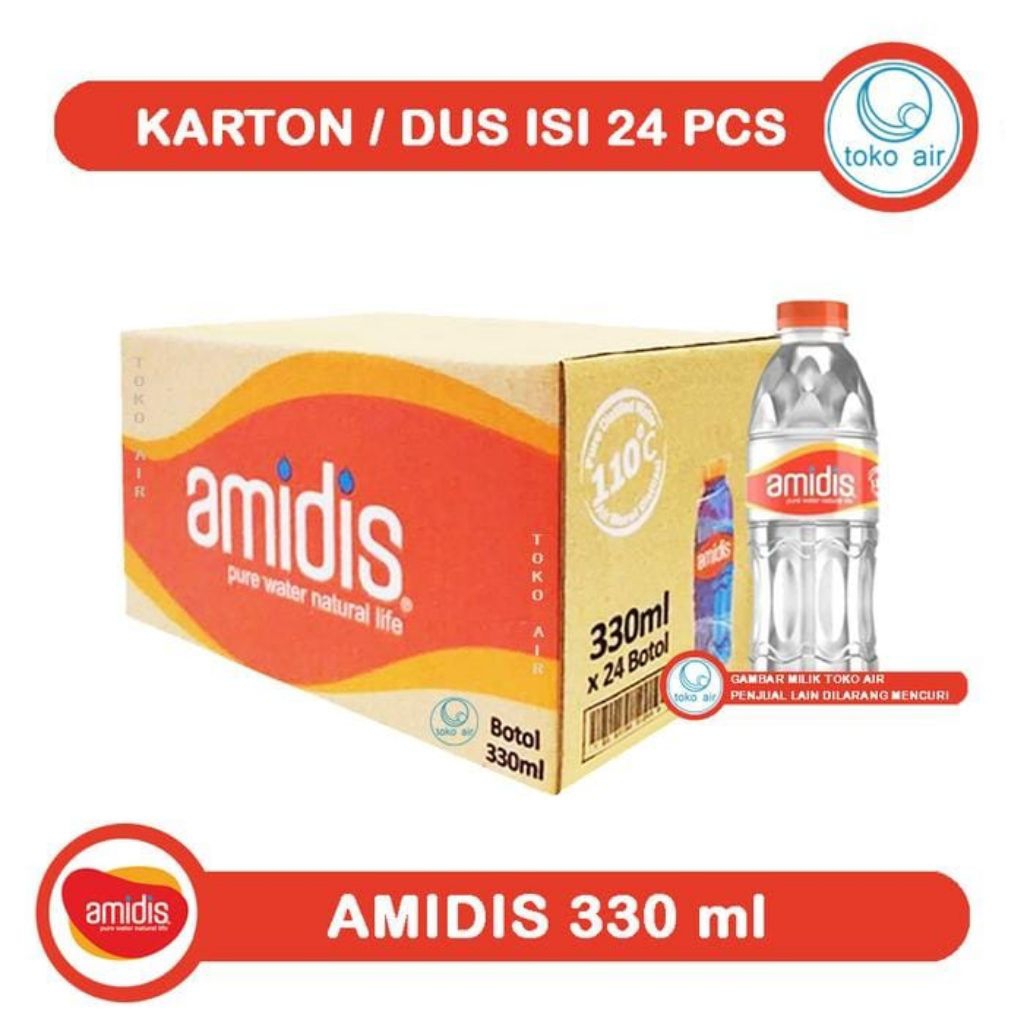 Jual Amidis 330 ML Botol Air Mineral 1 Dus isi 24 Botol | Shopee Indonesia